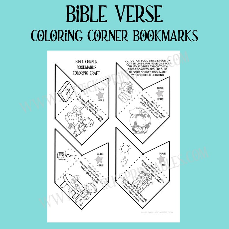 Bible Verse Coloring Bookmarks: Christian Craft Activity (PDF) - Etsy