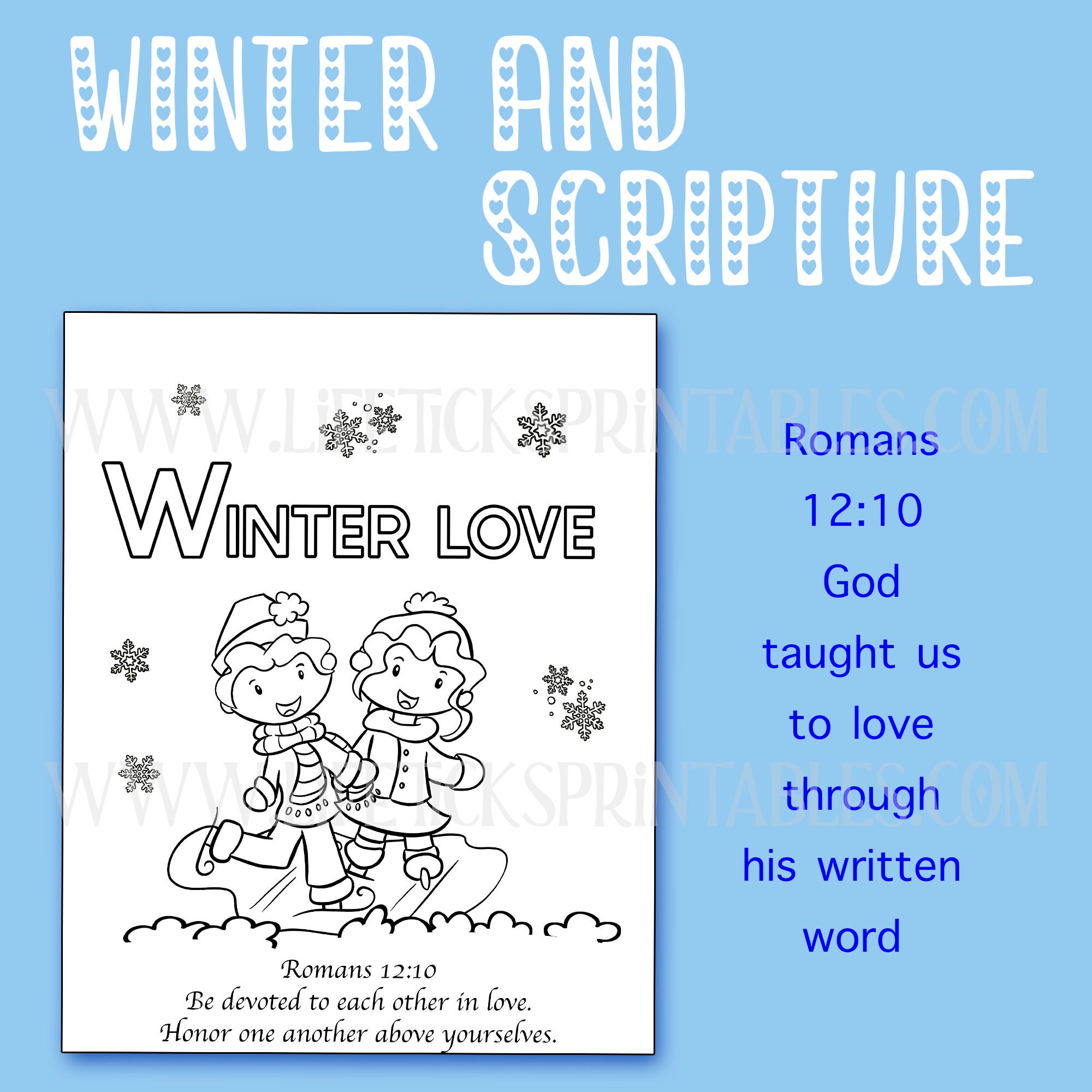 Winter and Scripture Coloring Pages | 5 Coloring Sheets With Bible ...