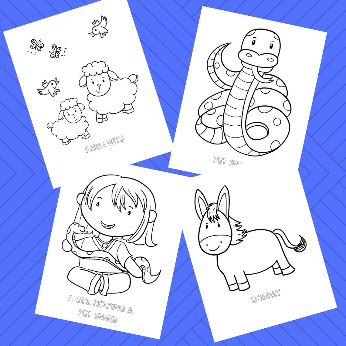 Pets Coloring Pages Coloring Pets Fun Coloring Activity Instant ...