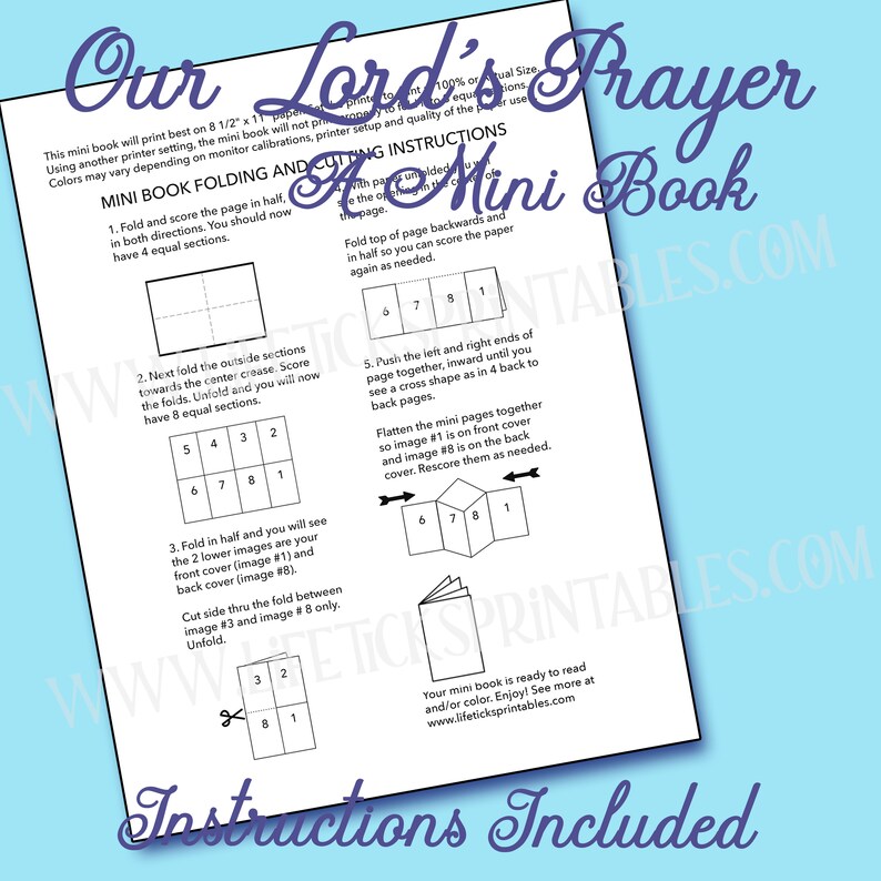 Lord's Prayer Mini Coloring Book: Sunday School Activity (PDF) - Etsy