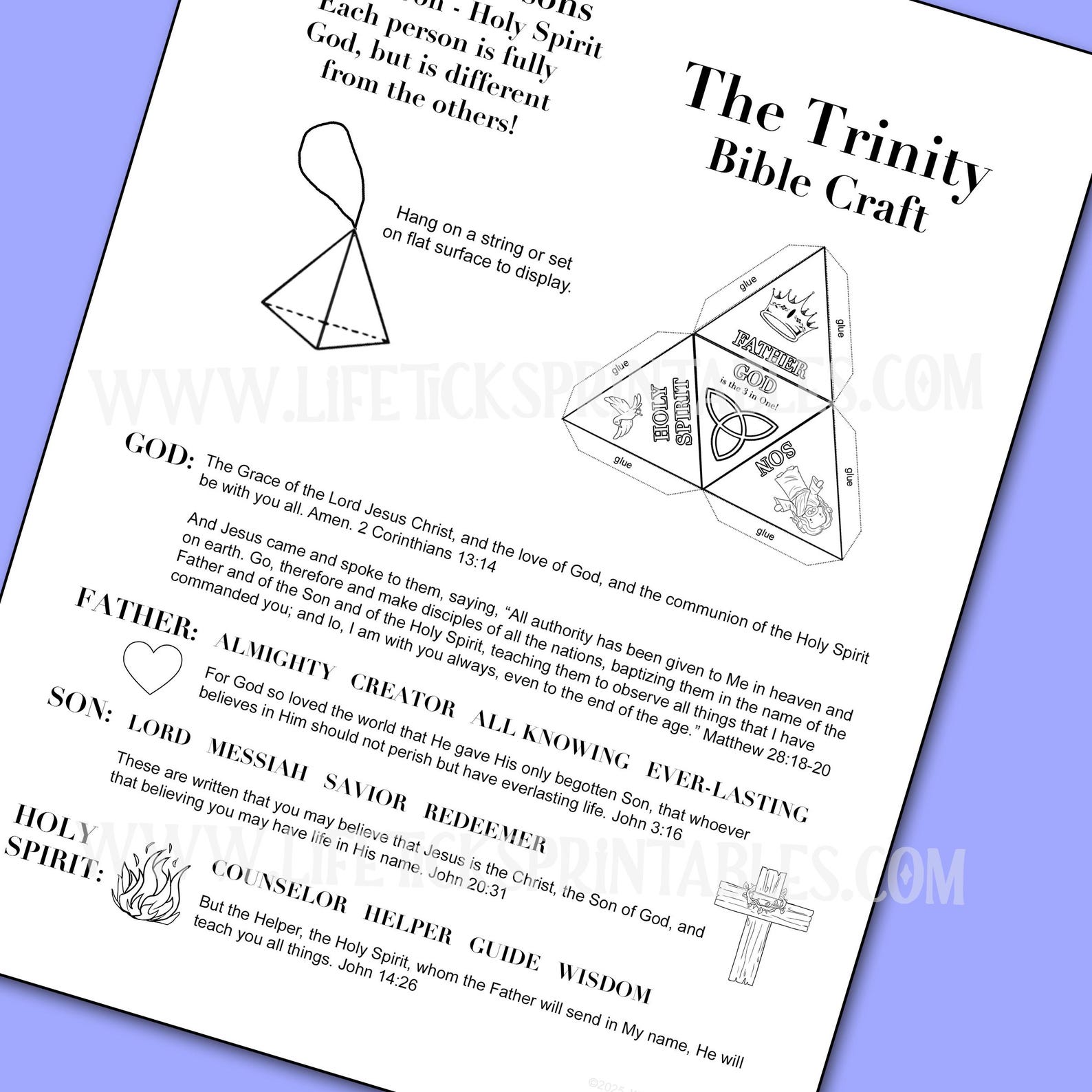 Trinity Ornament: God in 3 Persons, Christian Coloring Craft, Bible ...
