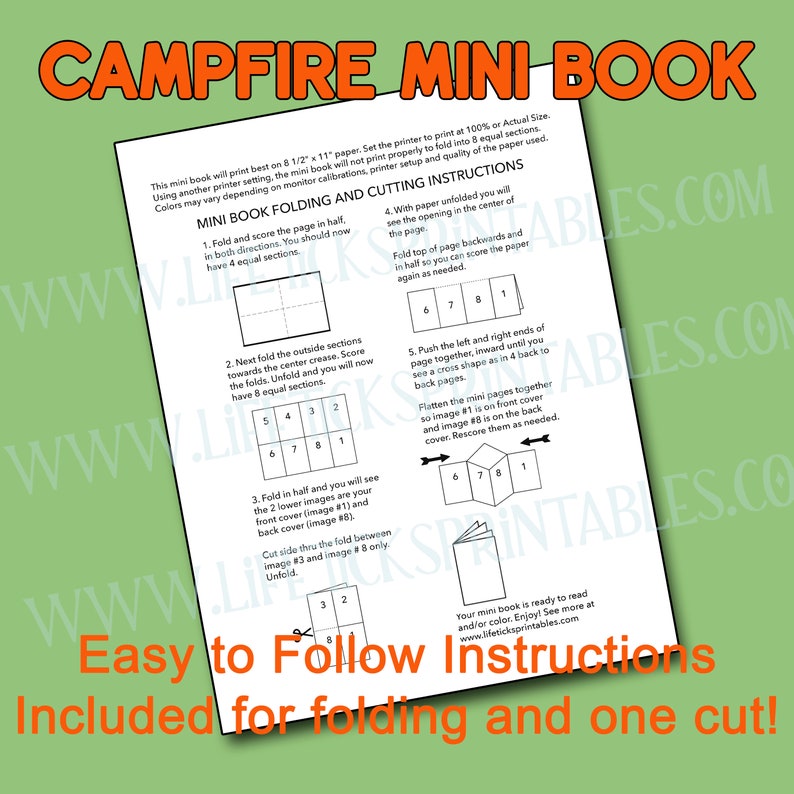 Campfire Coloring Mini Zine | Fun Coloring Activity Mini Book | Fold ...