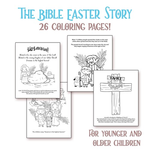 HOLY WEEK Printable Coloring Book Kids' Easter Activity - Etsy