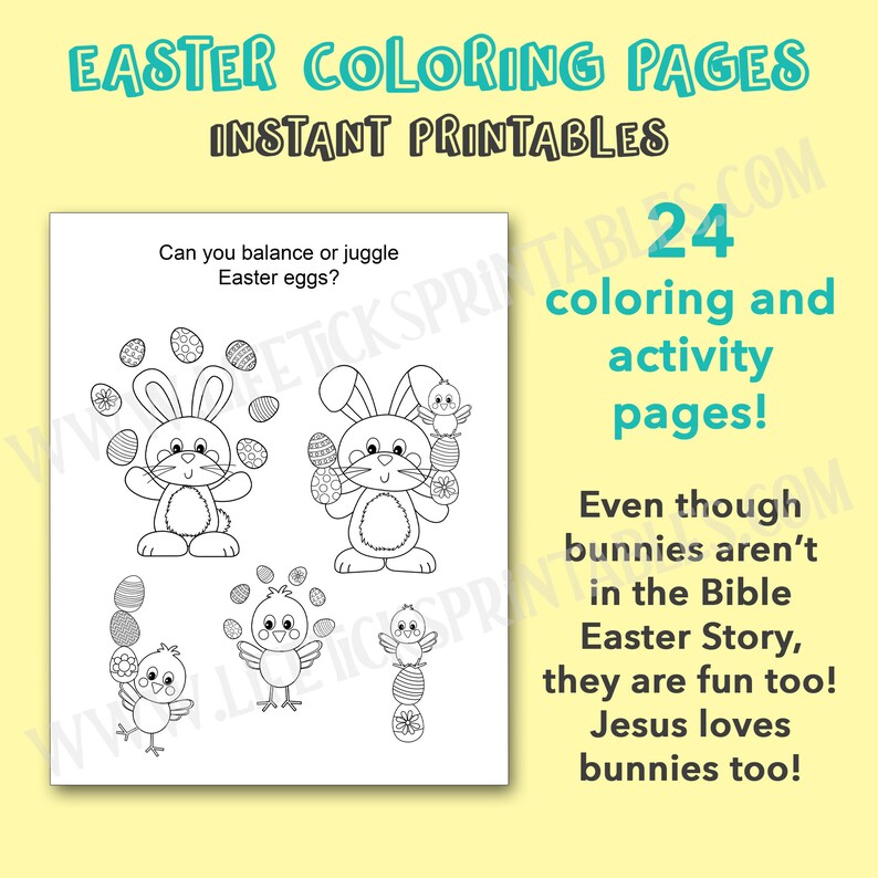 Easter Coloring and Activity Pages Bunnies, Chicks and Easter Egg ...