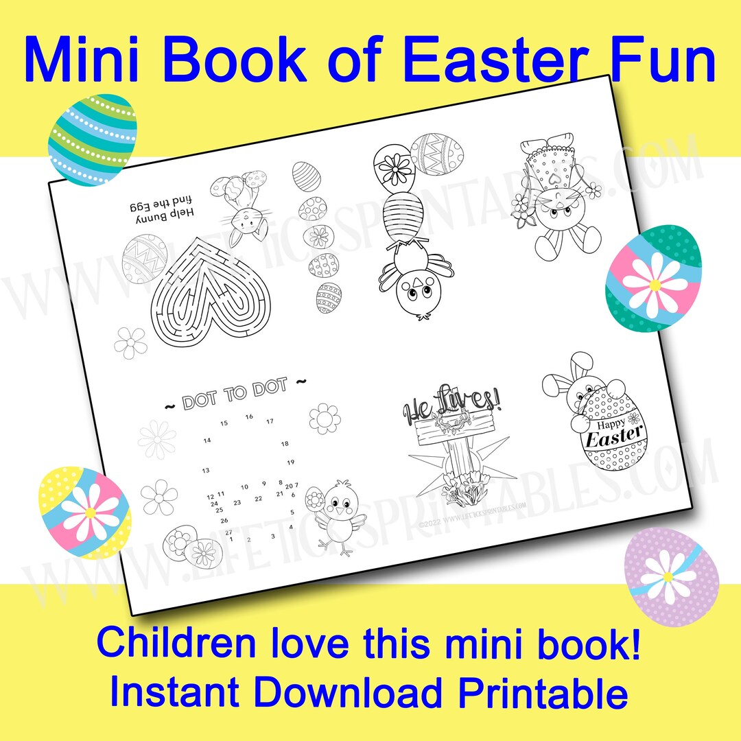 Easter Heart Maze Bunny Mini Zine - Mini Book | A Childrens Coloring ...