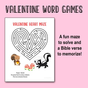 Valentine Word Games | for All Ages | Home, Church School Activity ...
