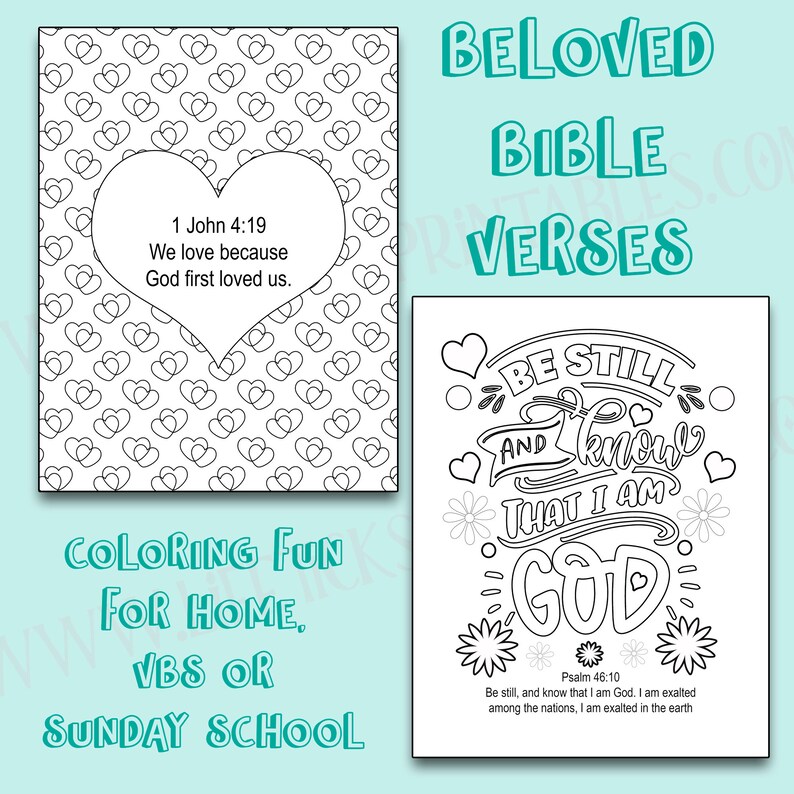 Bible Verse Coloring Pages: Sunday School Activity (digital Download ...