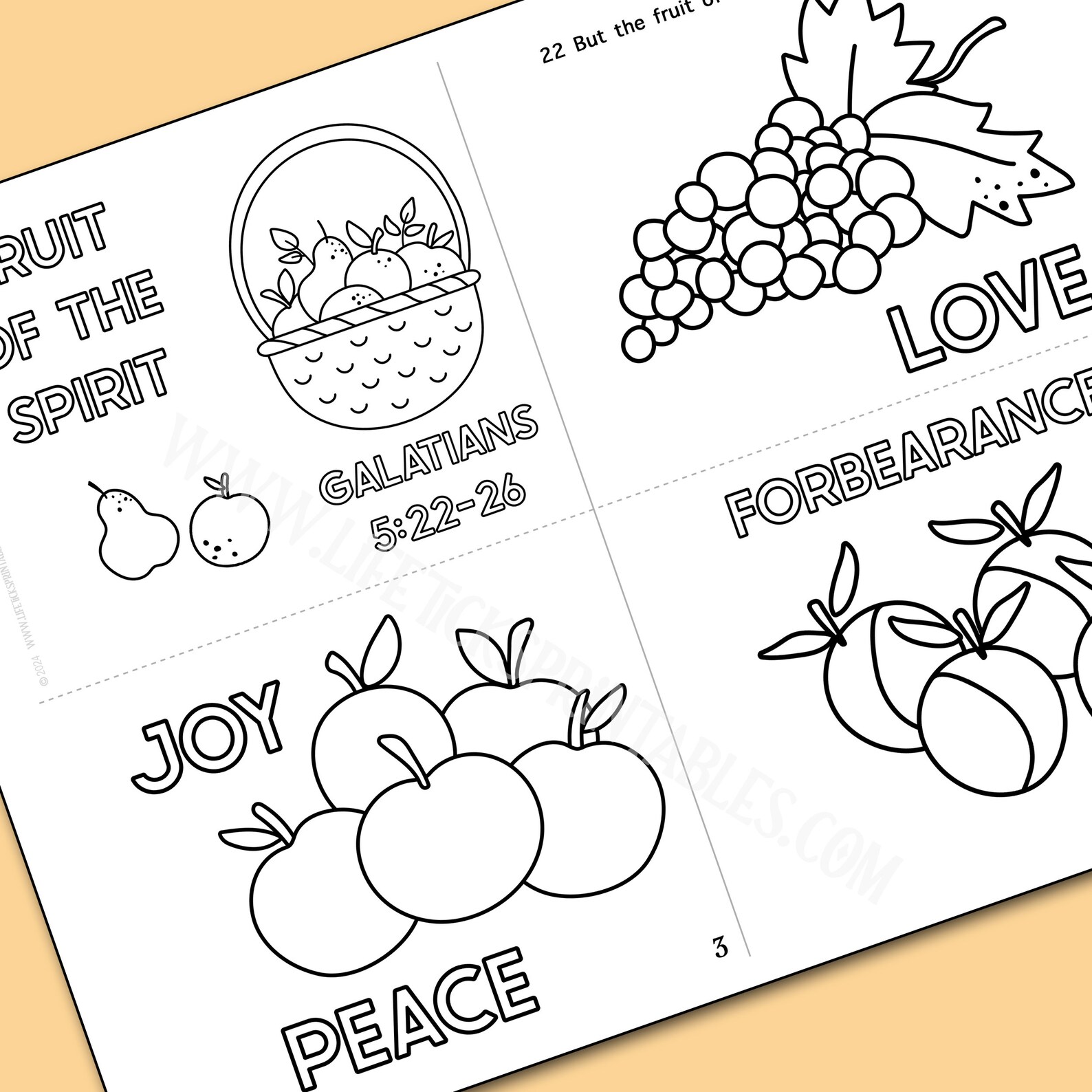 Galatians 5 Fruit of the Spirit Craft | Christian Bible Verses Coloring ...