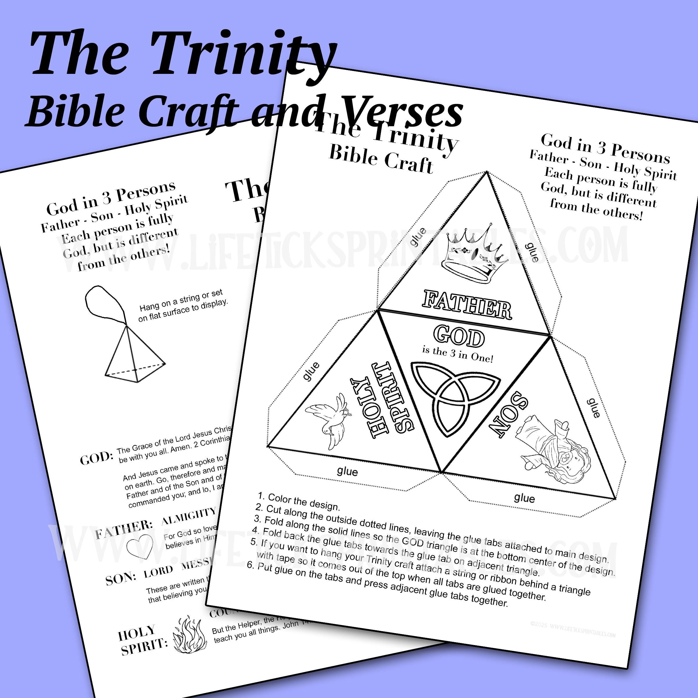 Trinity Ornament: God in 3 Persons, Christian Coloring Craft, Bible ...