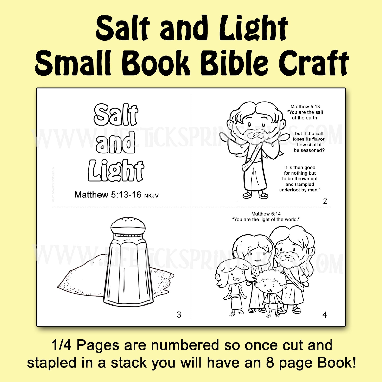 Salt & Light Bible Verse Small Coloring Book Craft: Sunday School ...