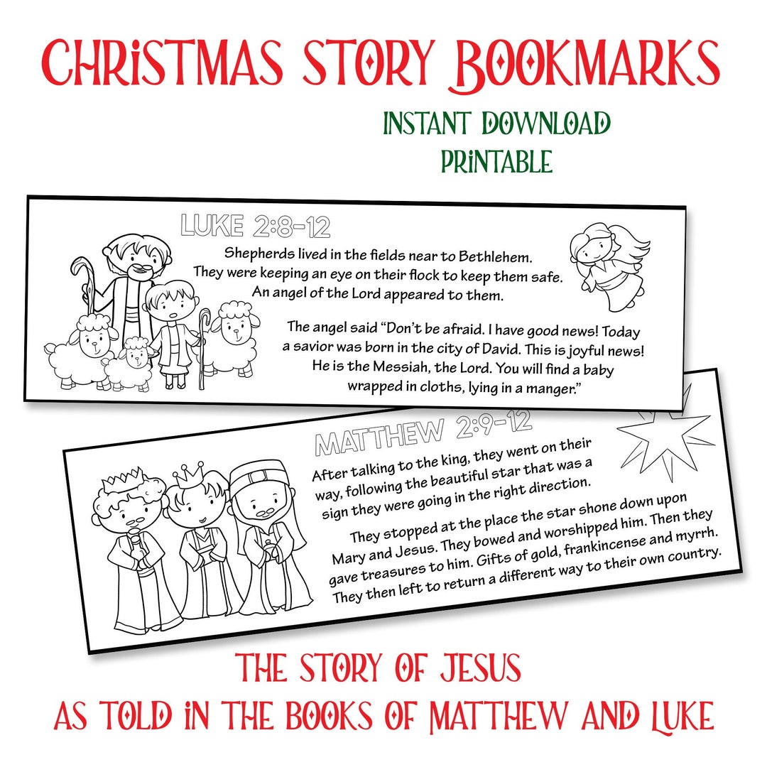 Christmas Coloring Bookmarks | Christian Home, Church, Sunday School ...