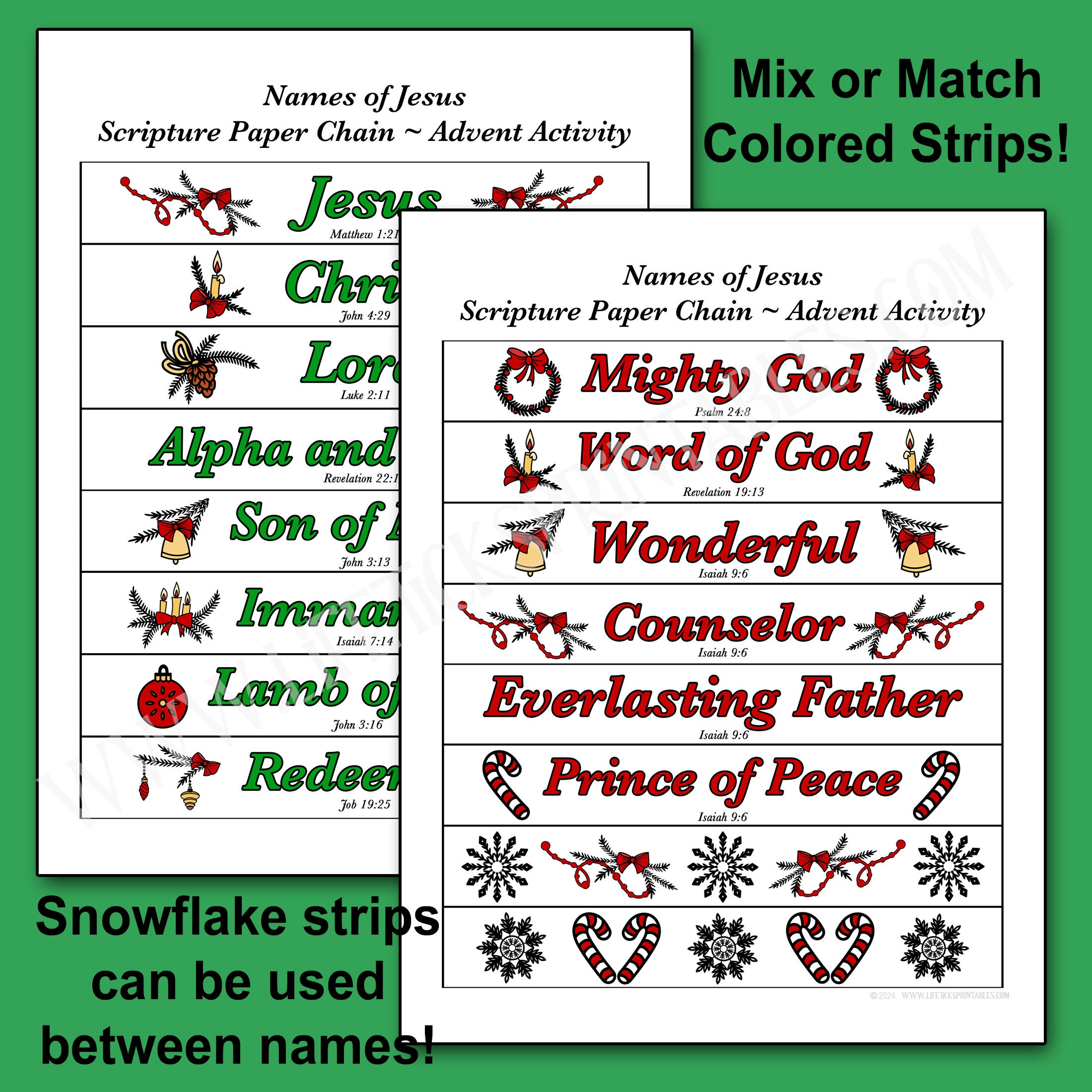 The Names of Jesus Paper Chain Activity: Christmas Decoration Craft ...