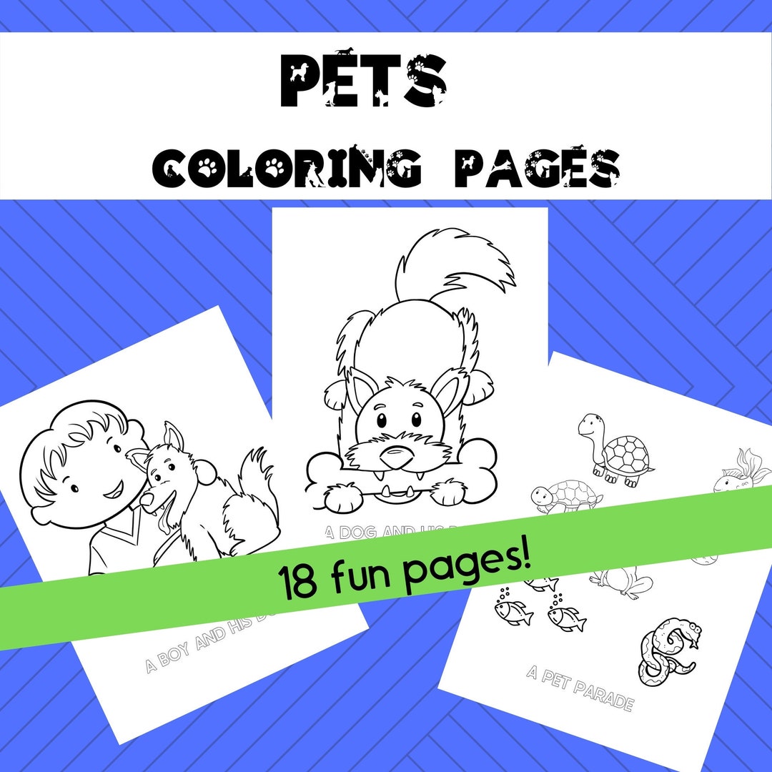 Pets Coloring Pages | Coloring Pets Fun | Coloring Activity | Instant ...