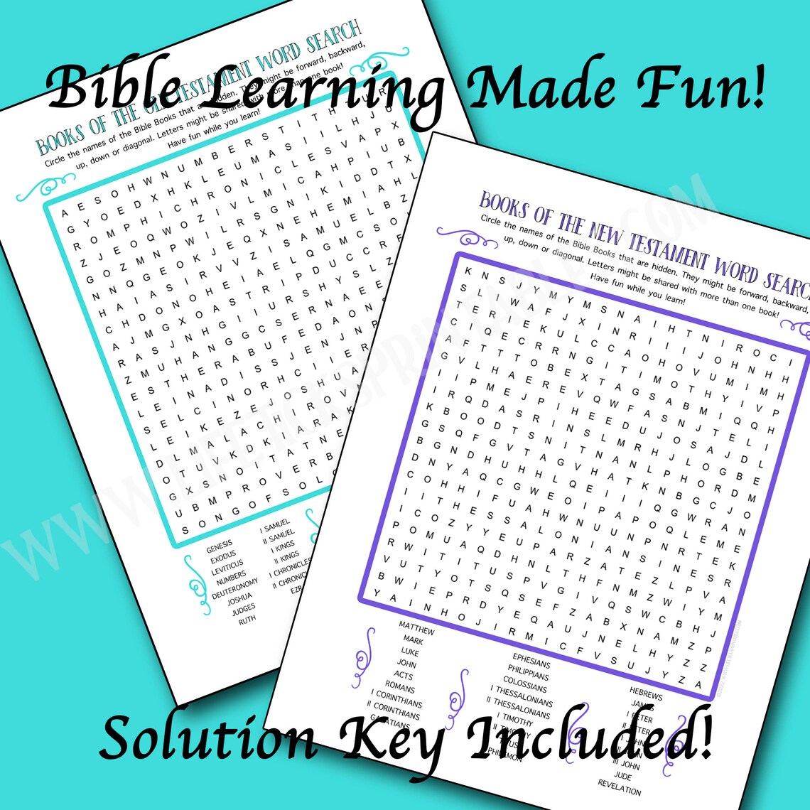 KJV Books of the Bible Word Search Puzzles: Old & New Testament ...