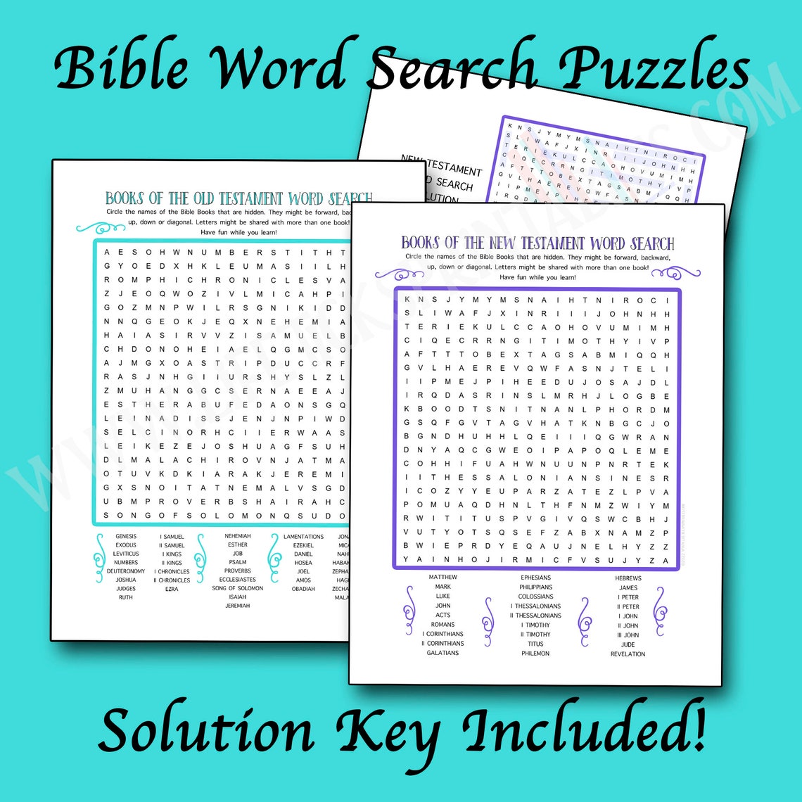 KJV Books of the Bible Word Search Puzzles: Old & New Testament ...