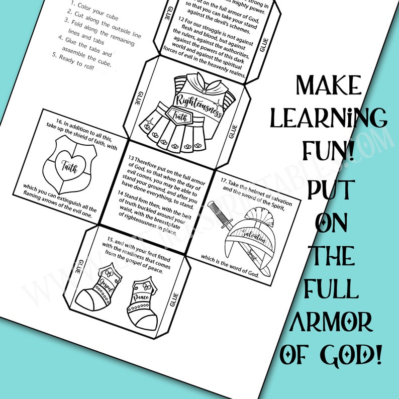 Armor of God Cube | Ephesians 6 Bible Craft | Memory Verse Activity ...