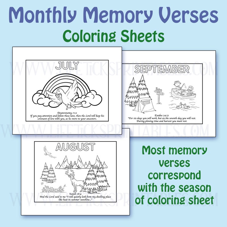 Monthly Memory Verse Coloring Pages | Color the Bible Verse Monthly ...