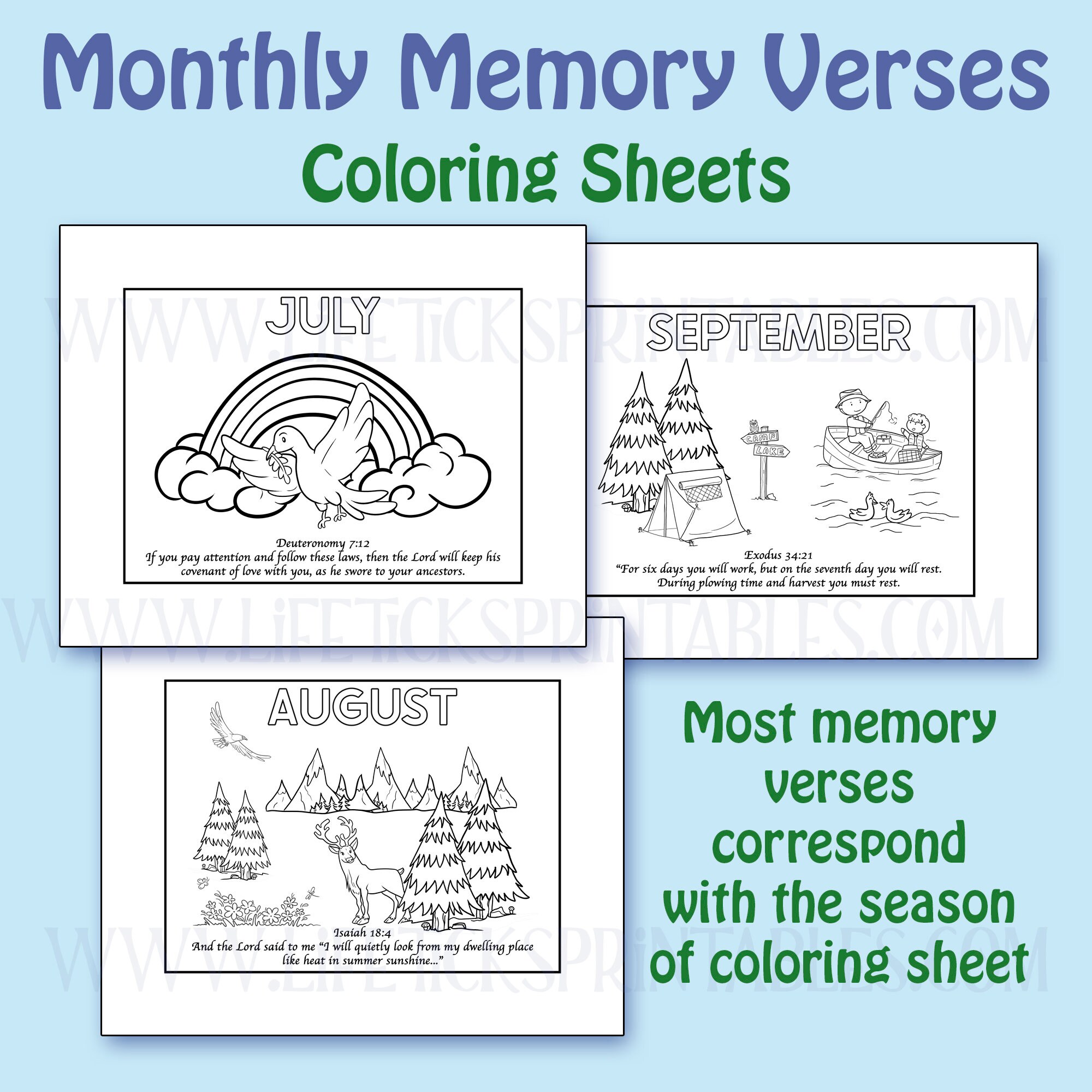 Monthly Memory Verse Coloring Pages | Color the Bible Verse Monthly ...