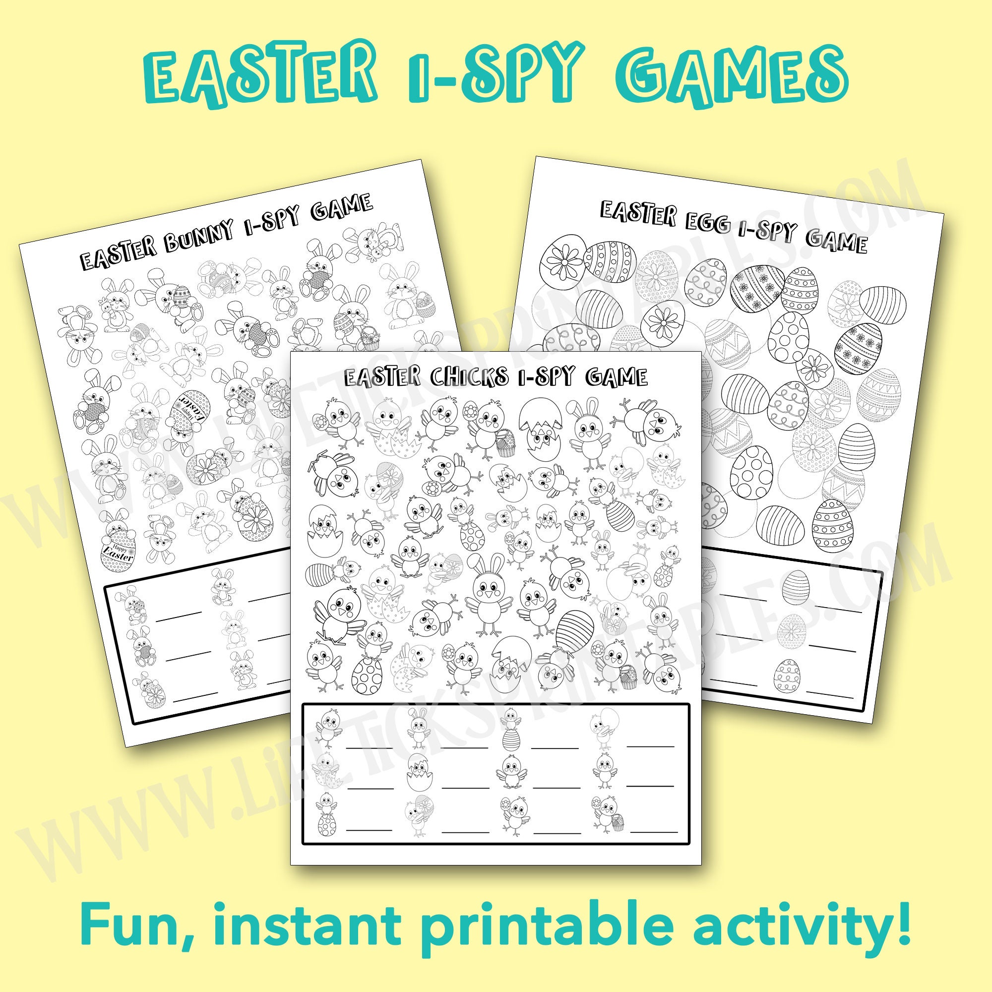 Easter Coloring and Activity Pages Bunnies, Chicks and Easter Egg ...