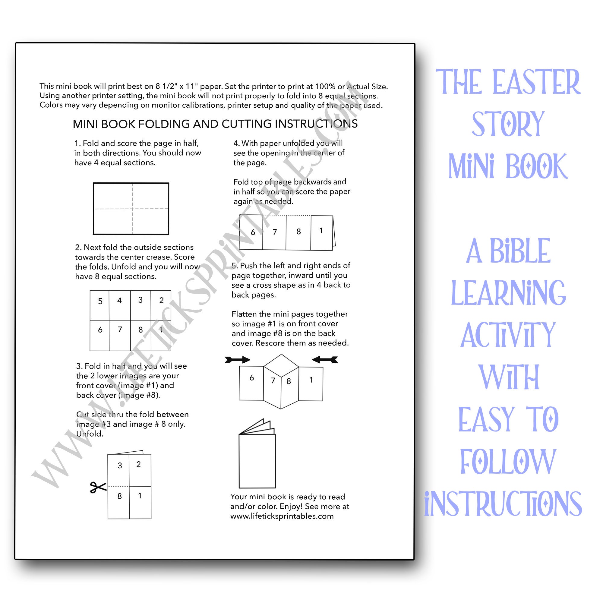 Bible Easter Story Coloring Mini Book Mini Zine Home or Sunday School ...