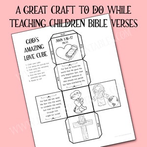 God's Love Coloring Cube Craft John 3:16-17 Activity (PDF) - Etsy