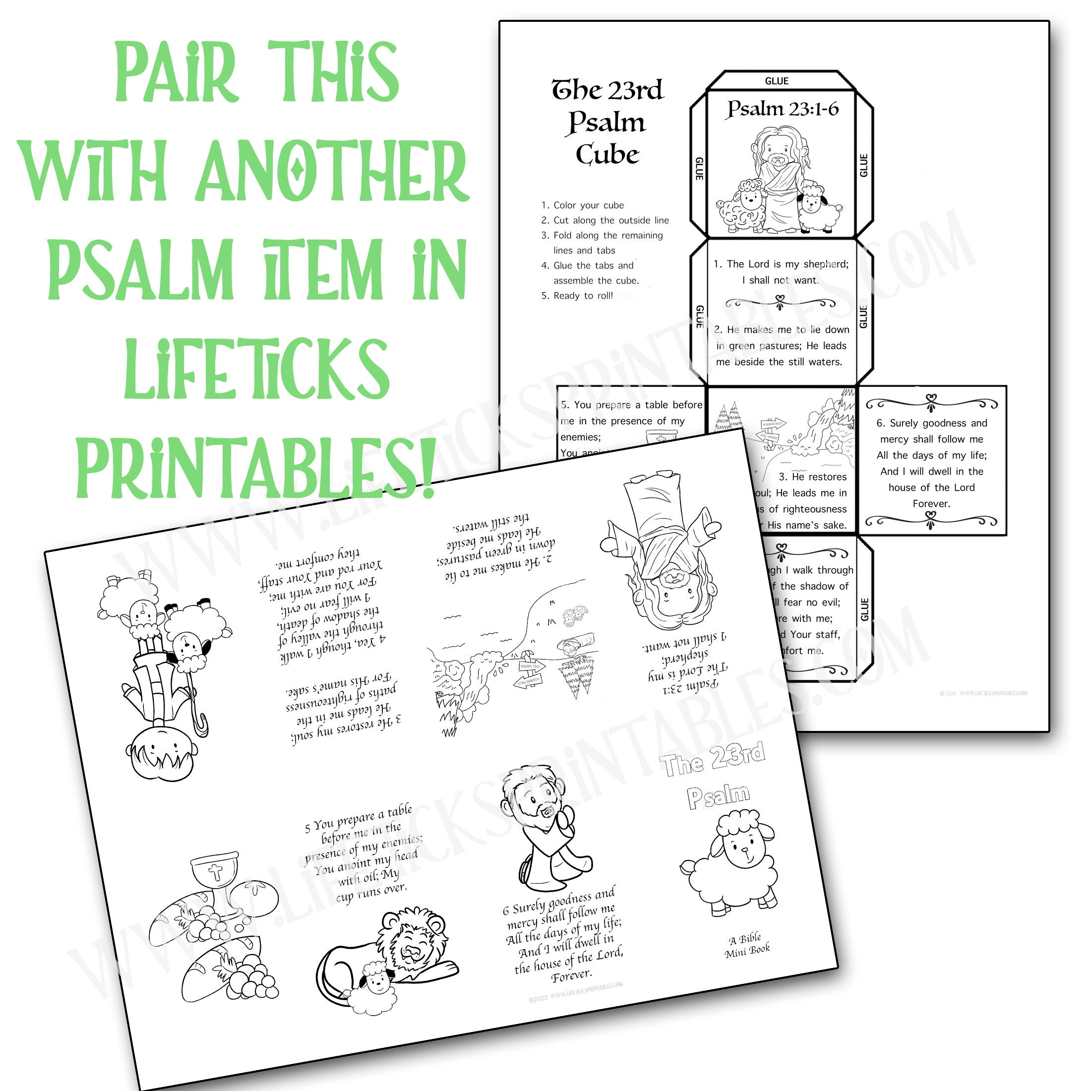 Psalm 23 Cube Coloring Craft | Bible Learning Activity | Home, Church ...