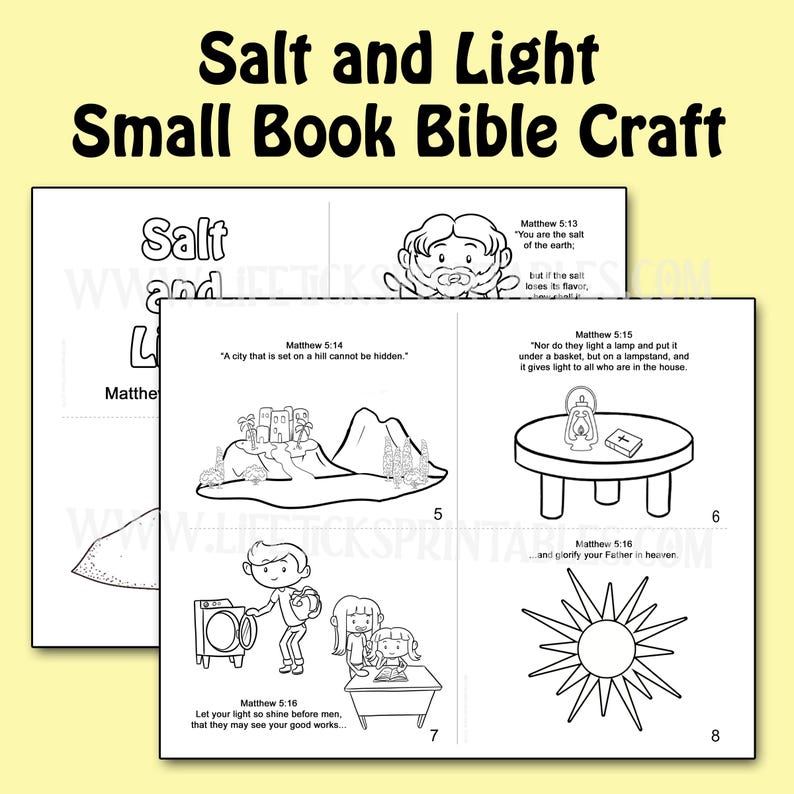 Salt & Light Bible Verse Small Coloring Book Craft: Sunday School ...