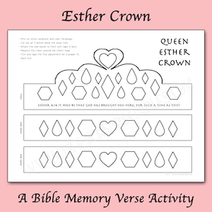 Esther 4:14 Bible Memory Verse Craft | Color, Cut Out & Wear Crown ...
