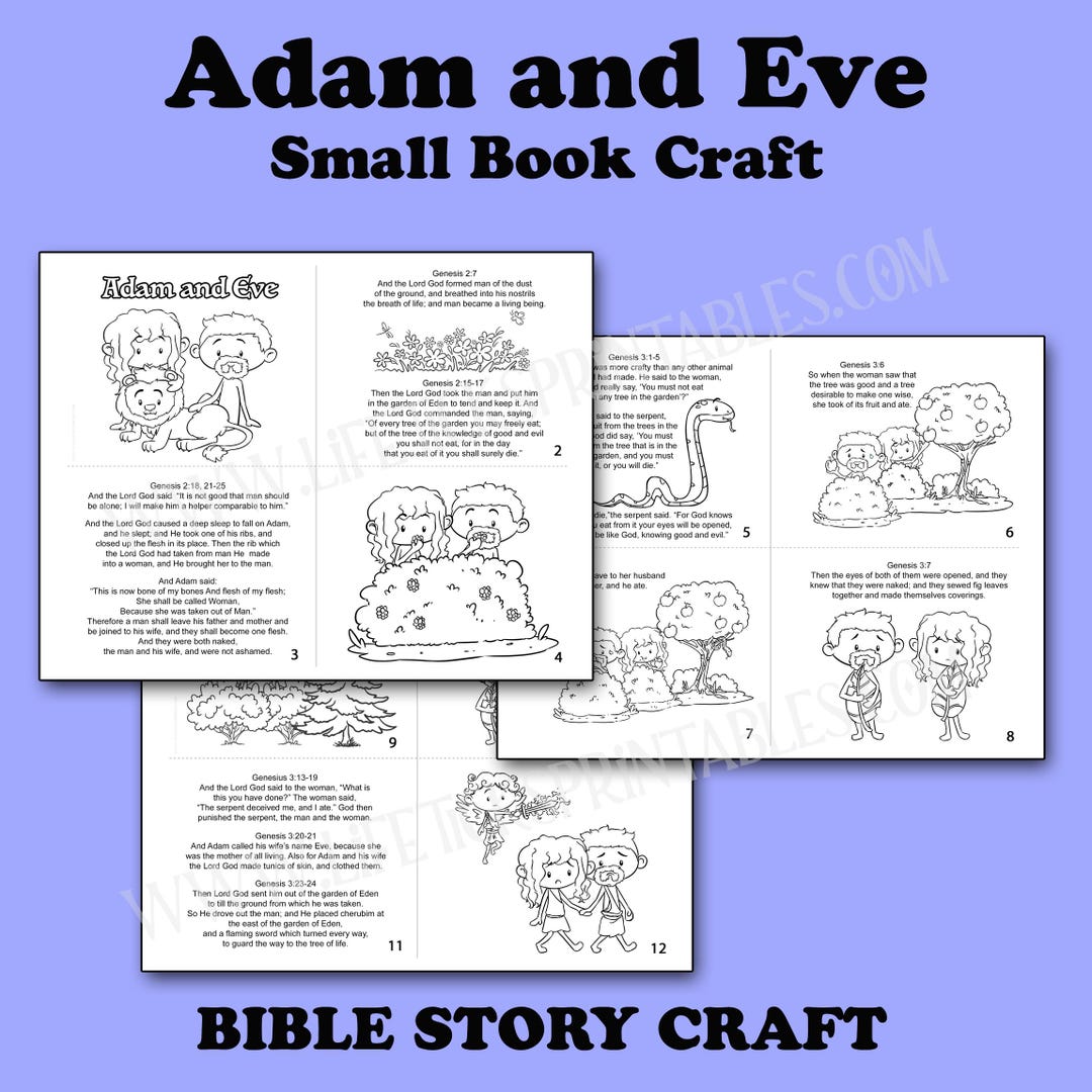 Adam & Eve Bible Story Craft | Old Testament's Genesis Small Book ...