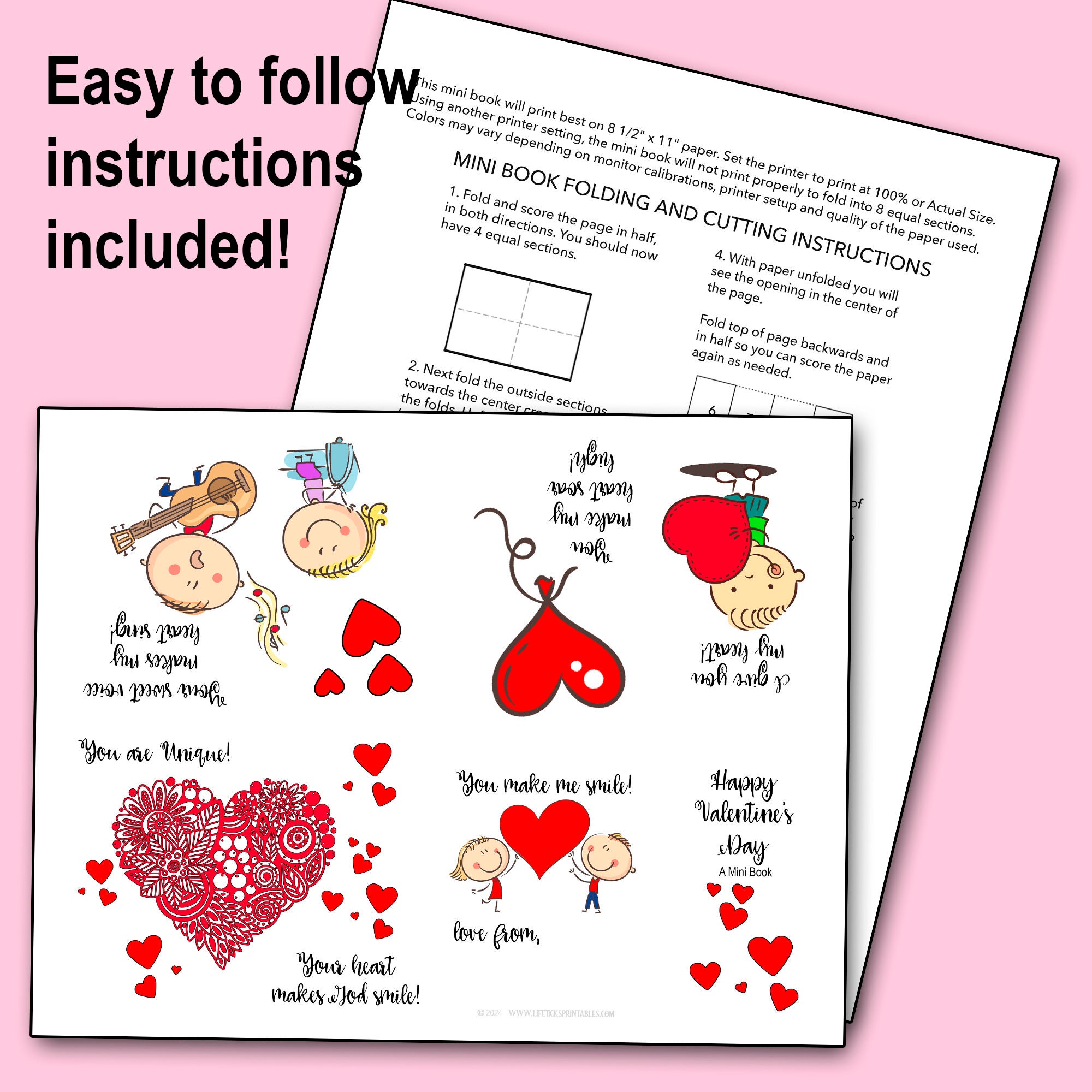 Valentine Mini Zine Mini Book A Colorful, Folding, Cutting Activity A ...