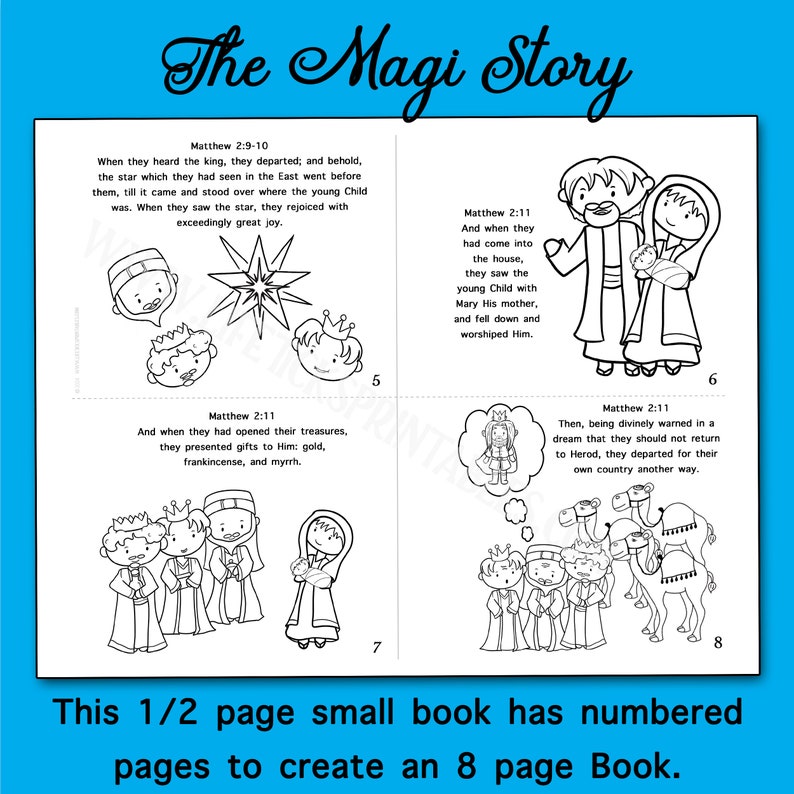 The Magi Small Book Craft: the 3 Wise Men Coloring & Bible Verse ...