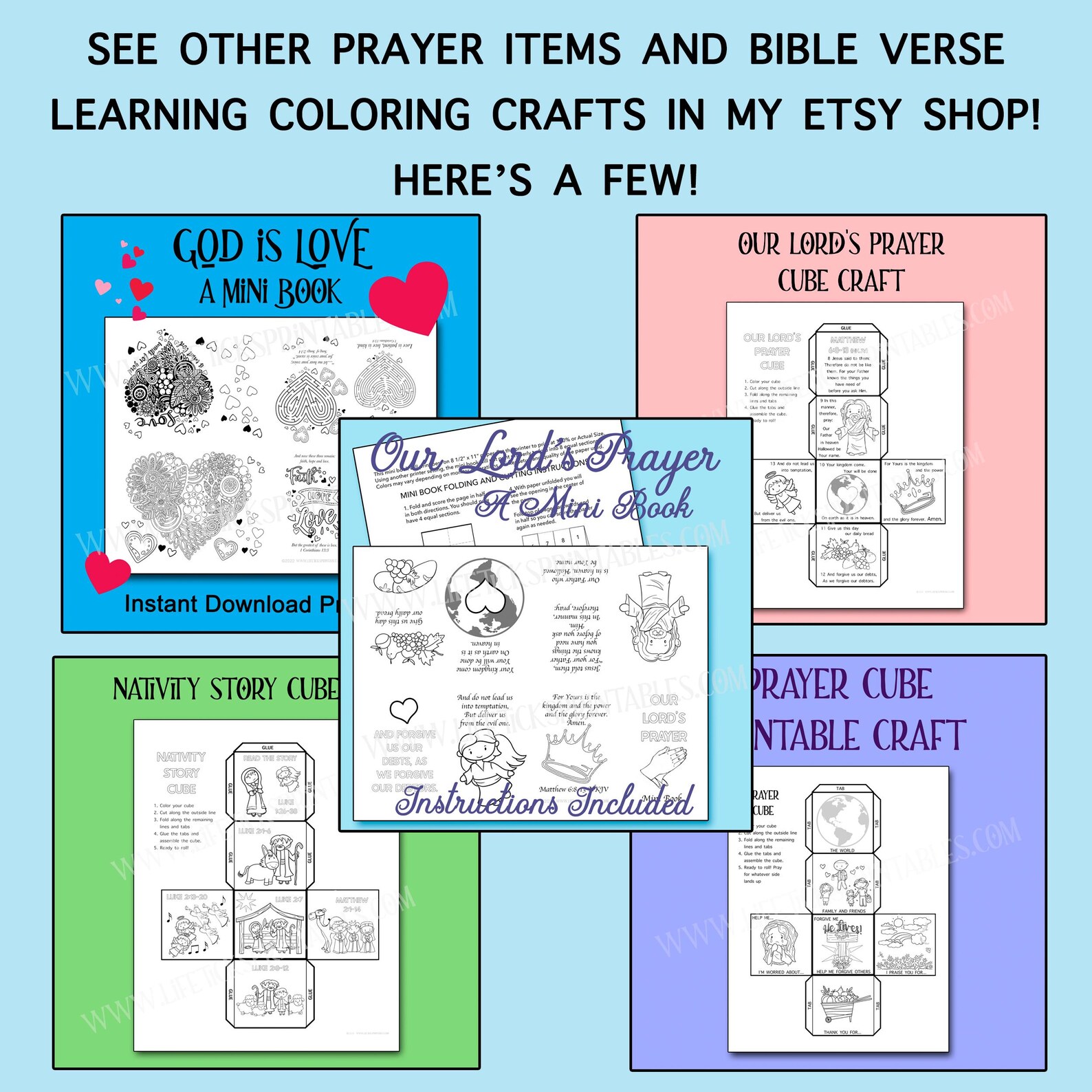 Lord's Prayer Mini Coloring Book: Sunday School Activity (PDF) - Etsy