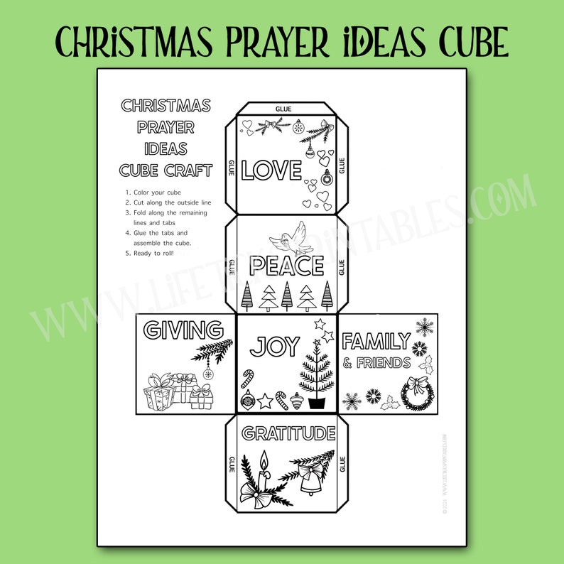 Christmas Prayer Ideas Cube Craft: Prayer Prompts Activity (PDF ...