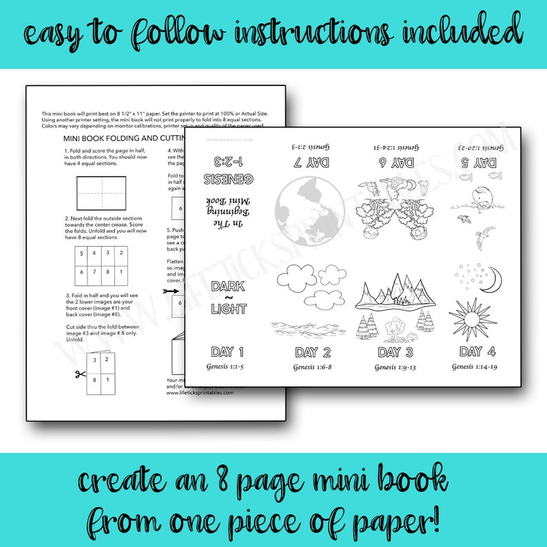 God's Days of Creation Coloring Cube Craft: Sunday School Activity (PDF ...