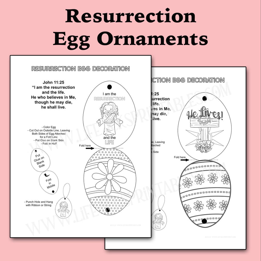 Resurrection Egg Ornament | Easter Coloring Craft | Christian Bible ...