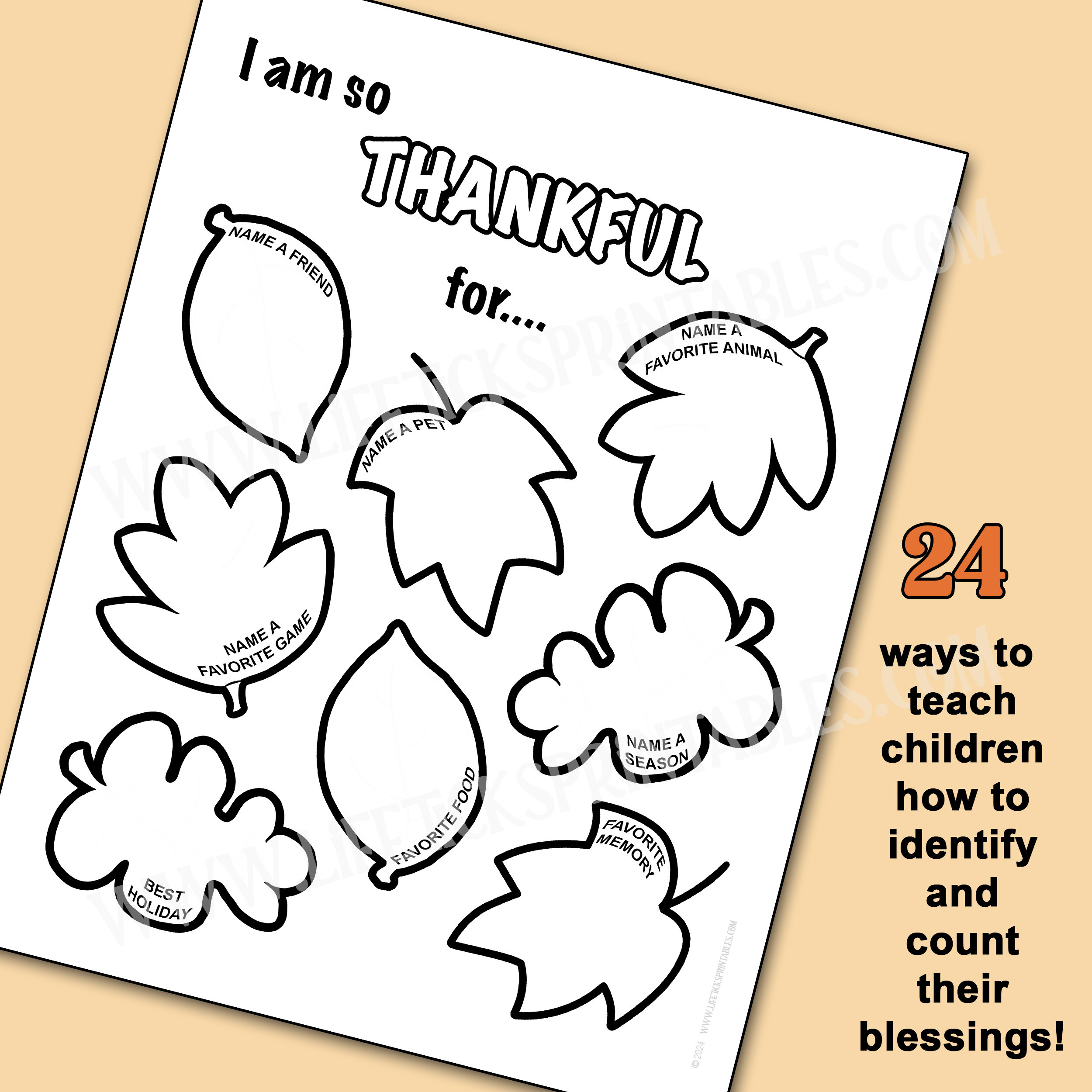 Thankful Leaves Craft: Counting Blessings Activity Pages (PDF Download ...