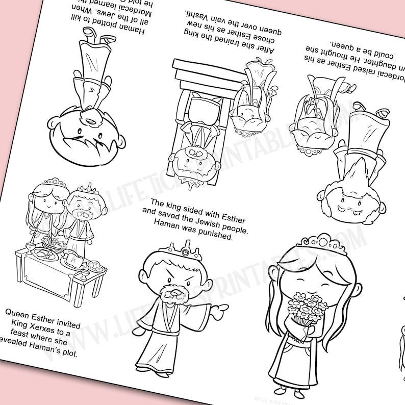 Queen Esther Mini Coloring Book: Bible Craft (PDF Download) - Etsy