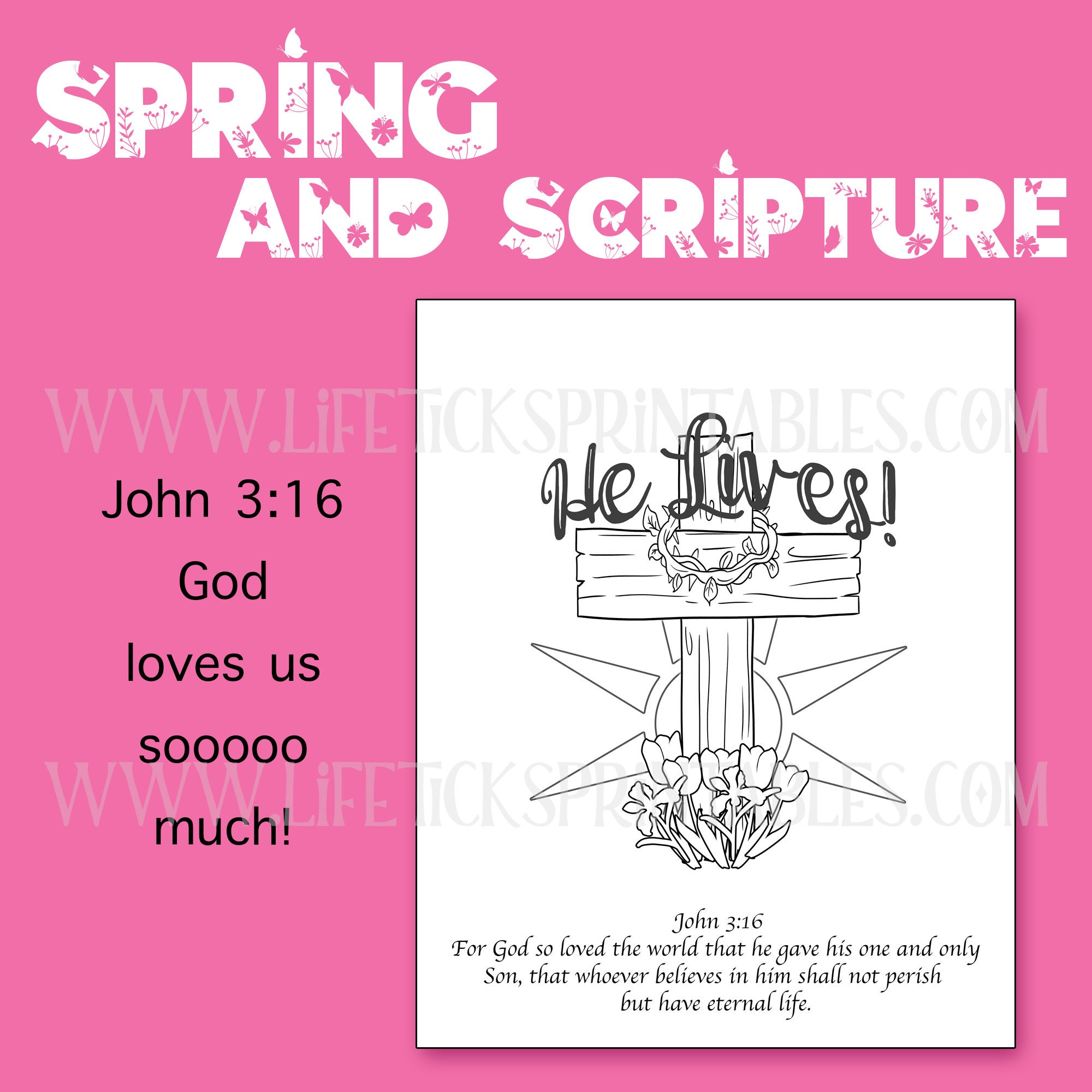 5 Spring Coloring Pages Coloring Sheets With Bible Memory Verses ...