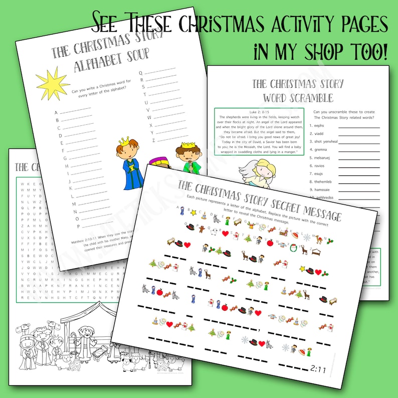 Christmas Nativity Story Coloring Cube Craft: Bible Verse Activity (PDF ...