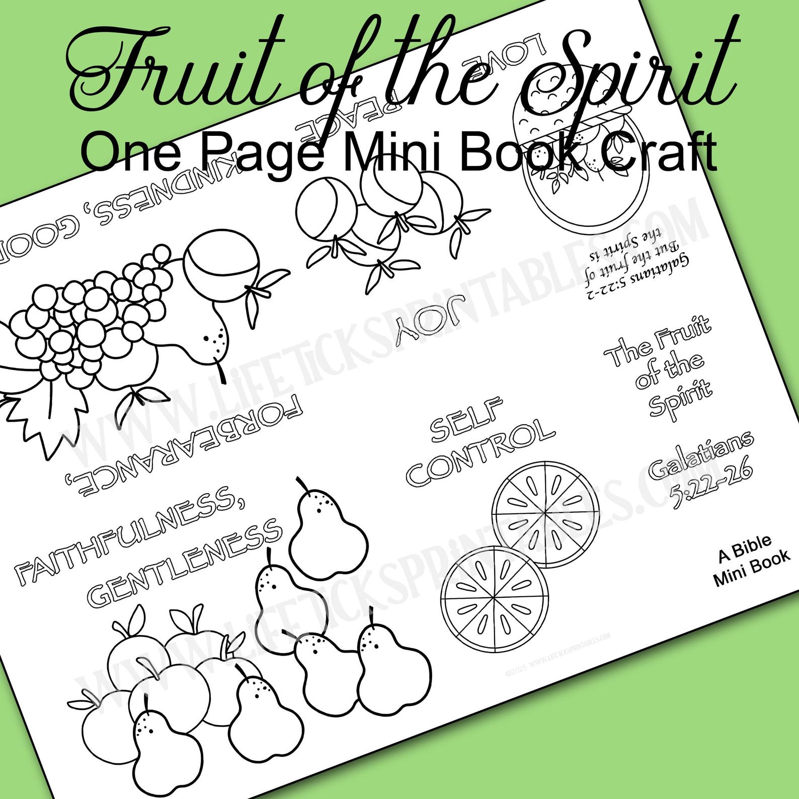Fruit of the Spirit Mini Coloring Book | Bible Memory Verse | Christian ...