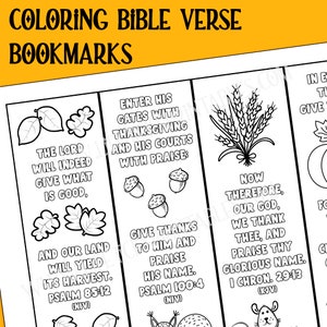 Autumn Thanksgiving Bible Verse Bookmarks: Color & B/W Coloring ...