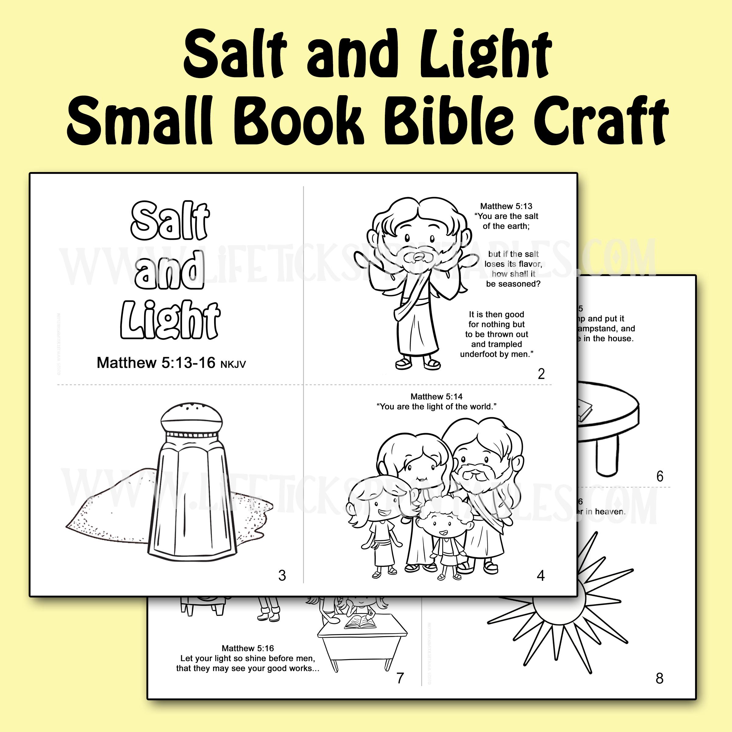Salt & Light Bible Verse Small Coloring Book Craft: Sunday School ...