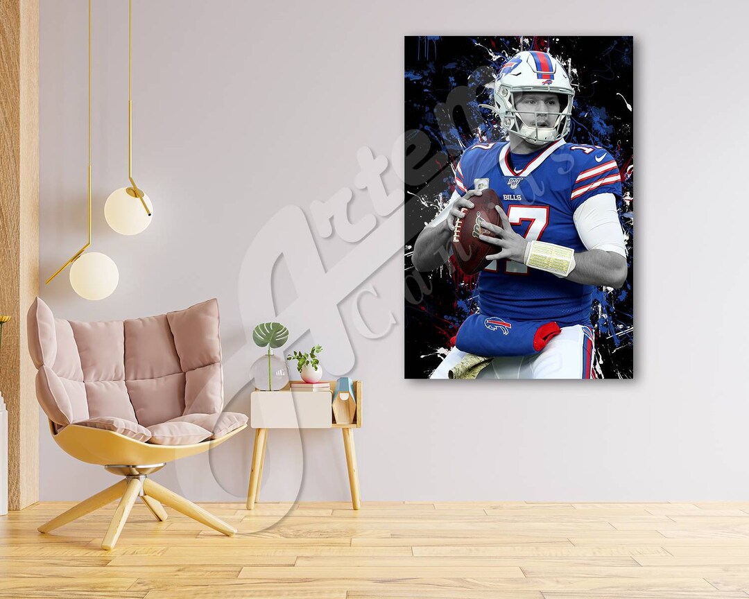 Josh Allen Poster, Splash Wall Art, Canvas Print, Sports Art Print ...