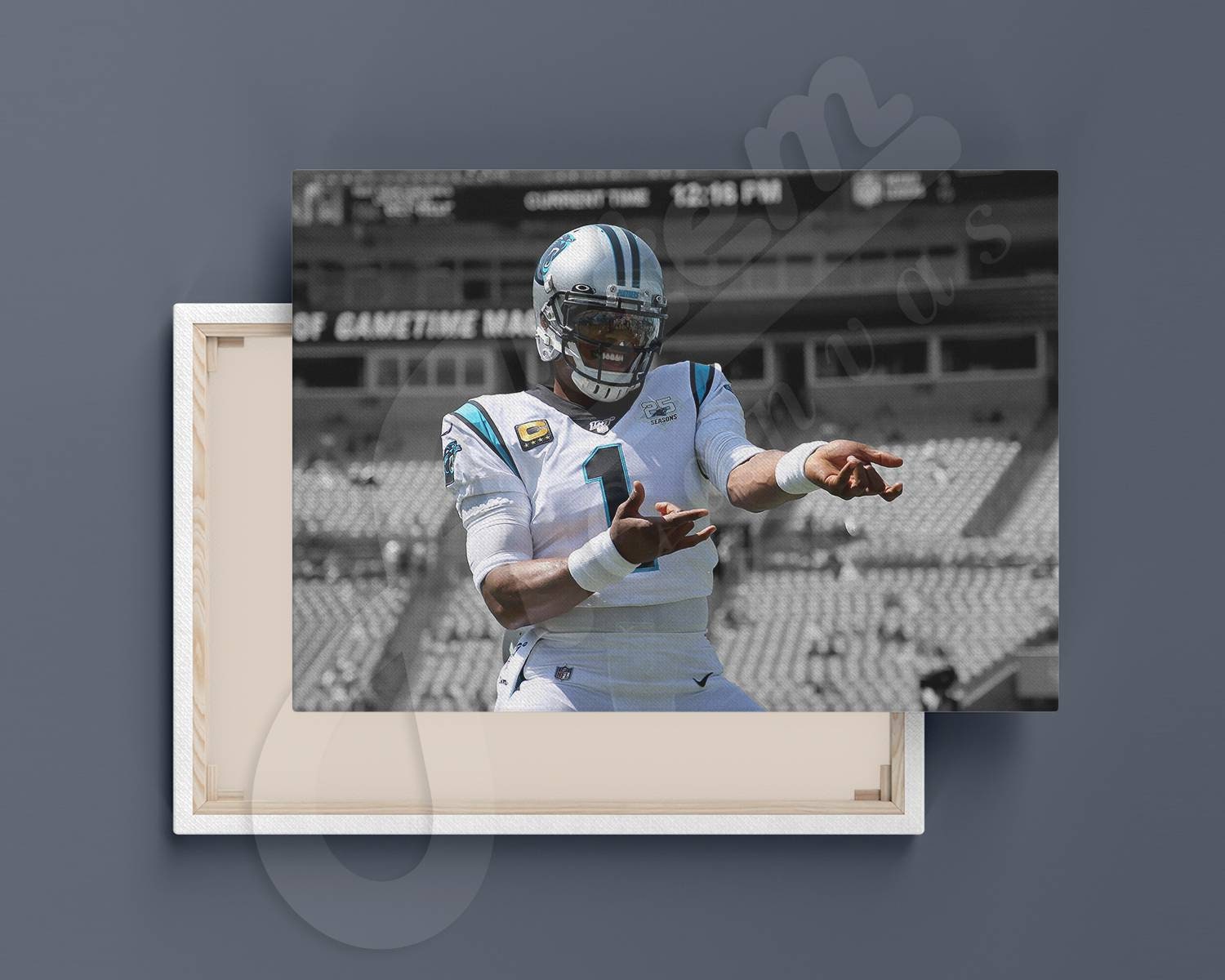 Cam Newton Poster, Man Cave, Kids Decor, Wall Decor, Sports Canvas ...