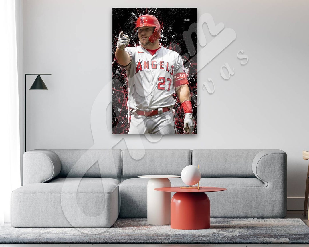 Mike Trout Poster, Baseball Player Canvas, Prints, Kids Gift, Home ...