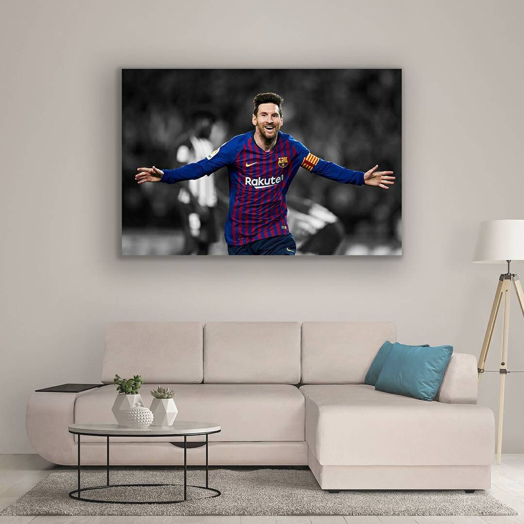 Lionel Messi Poster, Man Cave, Kids Décor, Wall Décor, Sports Canvas ...