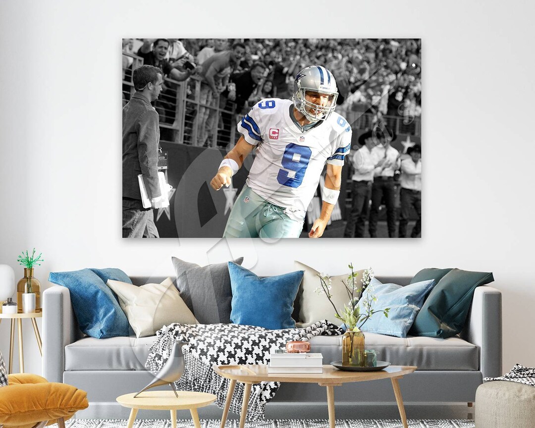 Tony Romo Poster, Man Cave, Kids Decor, Wall Decor, Sports Canvas Frame ...