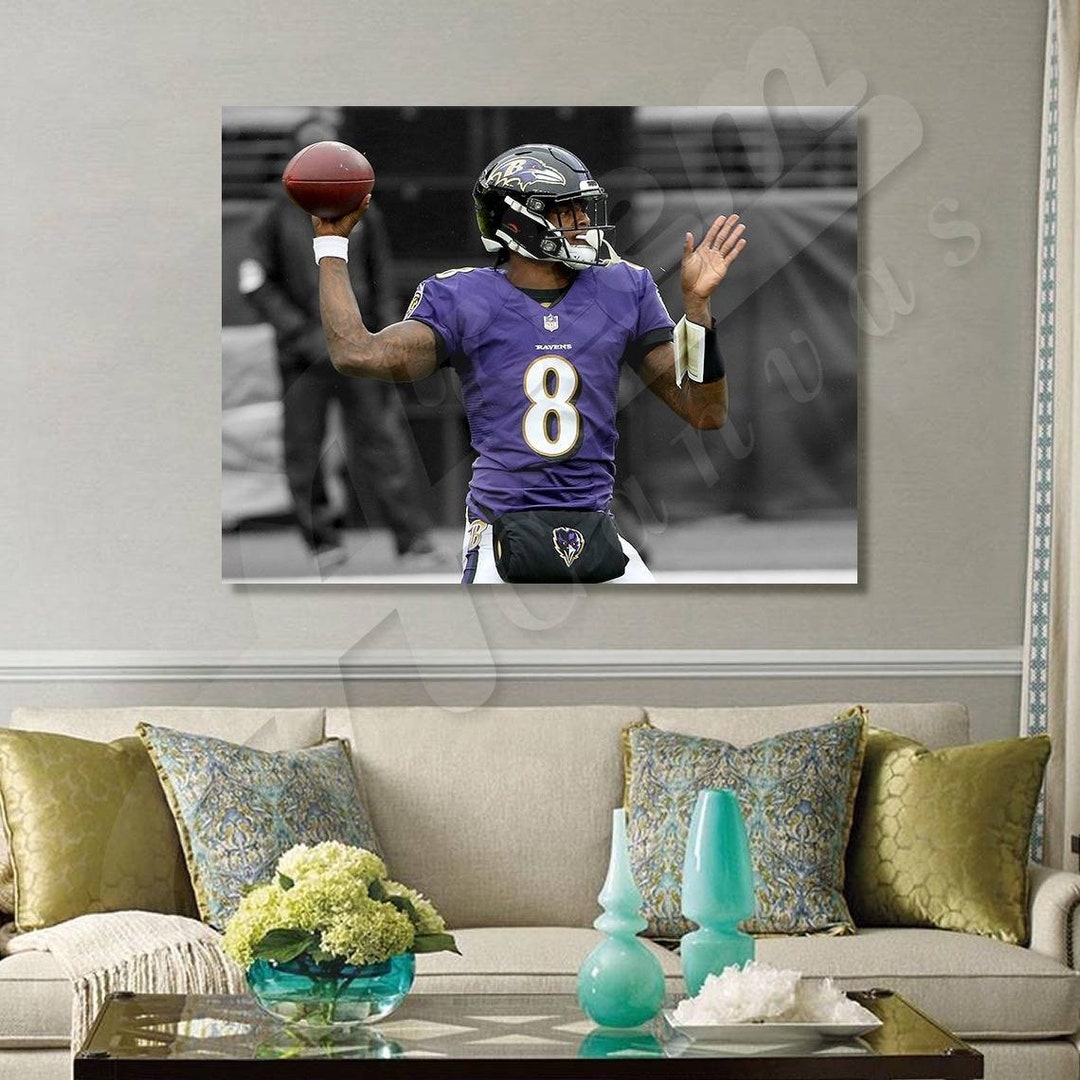 Lamar Jackson, Baltimore Ravens Poster, Man Cave, Kids Decor, Wall ...