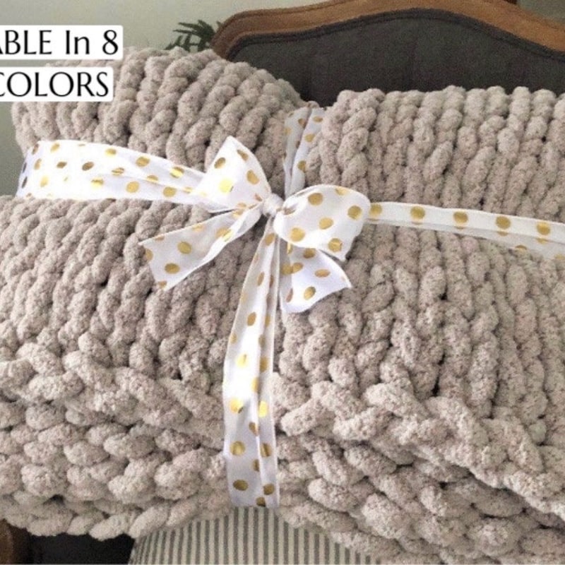 Two Color Chunky Blanket - Etsy