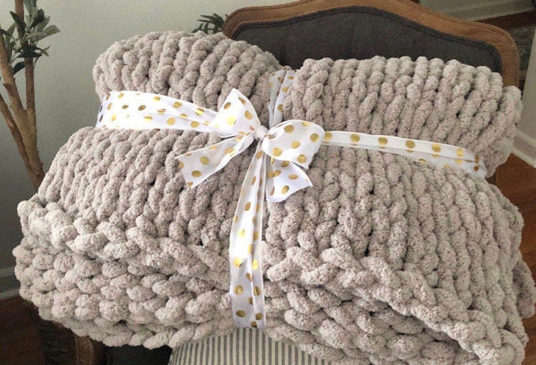 Large Chunky Fuzzy Hand Knit Chenille Throw Blanket Available in a Variety of Colors - Etsy